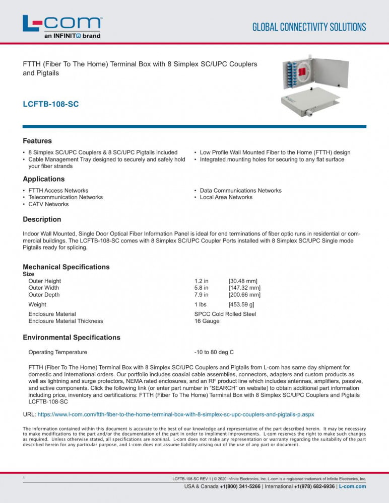LCFTB-108-SC technical document page 1