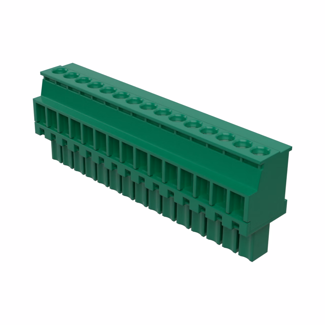 3.50mm Pitch Eurostyle Vertical Plug, with Reverse Imprinting, Rear Wire  Entry, Green Housing, Gold (Au) Plated, 15 Circuits for sale