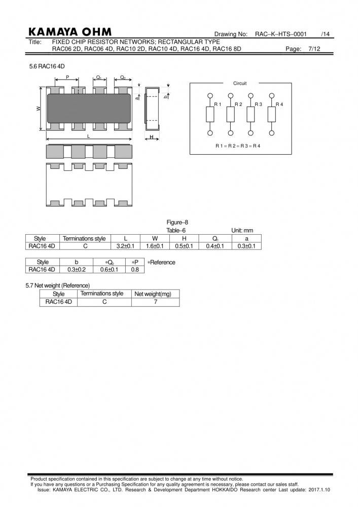 KAMAYA RAC164D153JCTP datasheet page 8