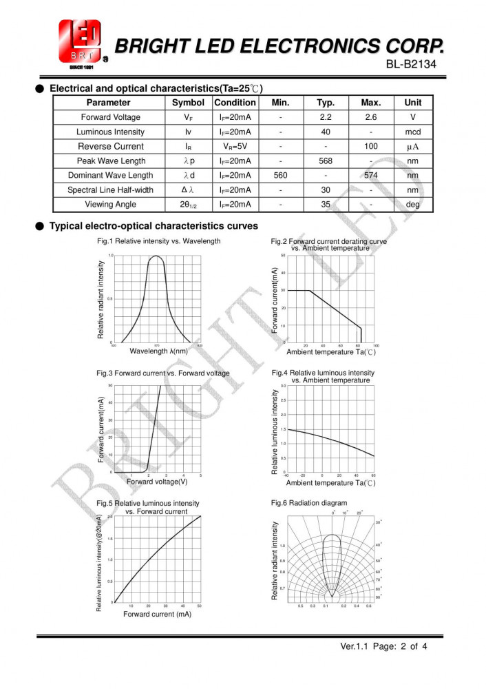 BL-B2134 datasheet page 2