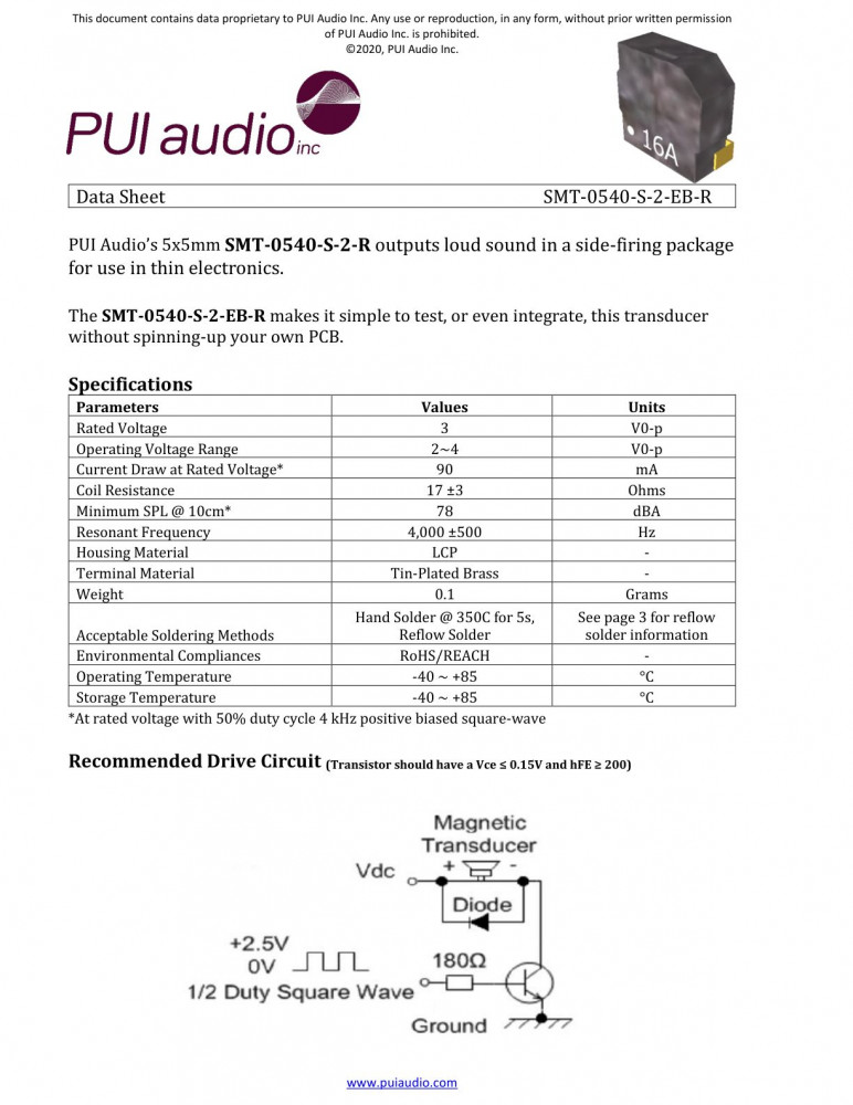 SMT-0540-S-2-EB-R datasheet page 1