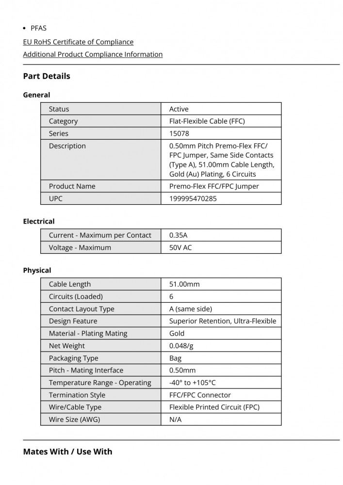 MOLEX product specification document page 2