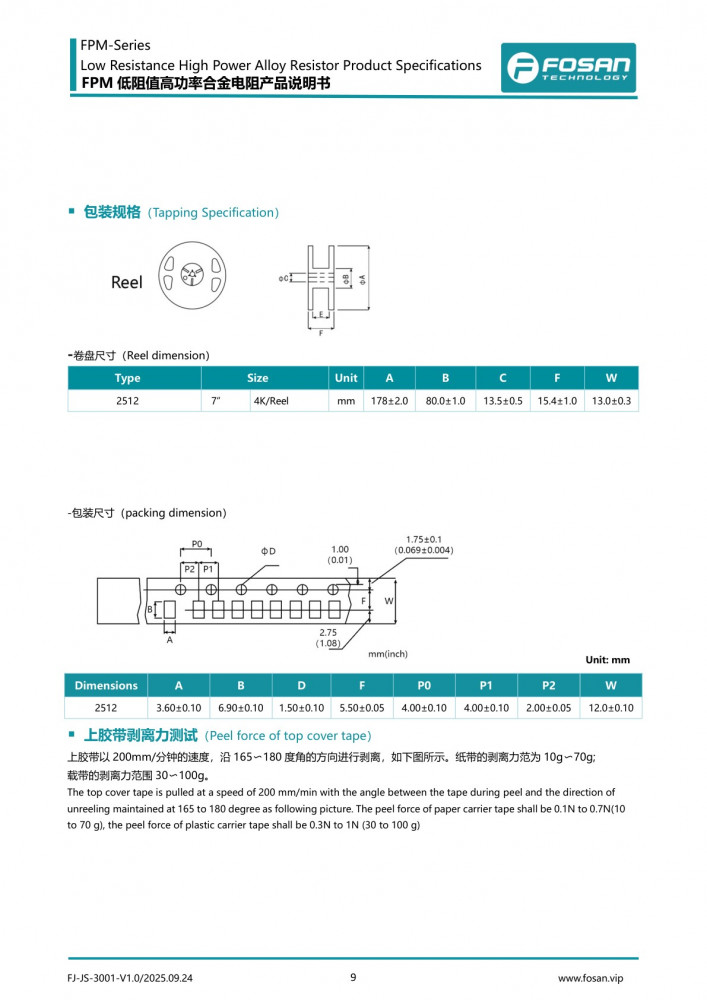 FPM series datasheet page 9