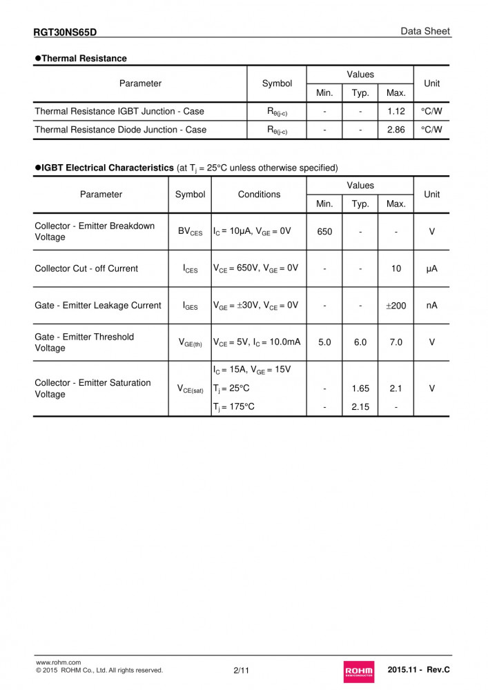 RGT30NS65DGC9 datasheet page 2