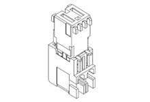 iPass I/O Surface Mount Receptacle, Right-Angle, Internal Assembly with Shell, 36 Circuit, 0.76µm Gold (Au), Through Hole Option, Tail Length 3.18mm, Right Key