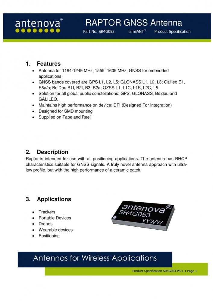 SR4G053 datasheet page 1