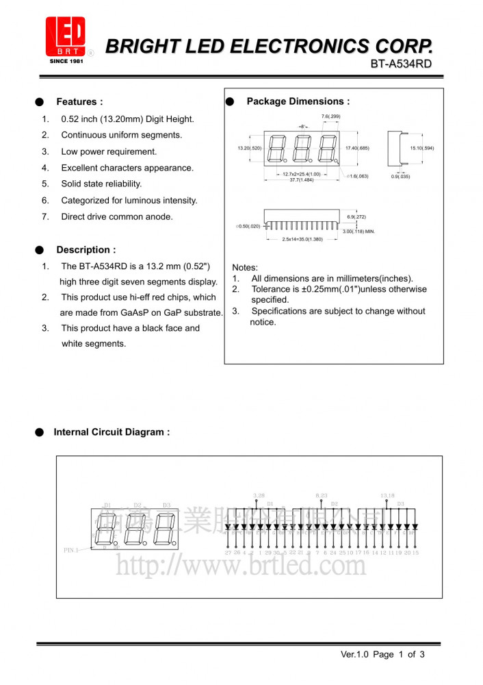 BT-A534RD technical document page 1