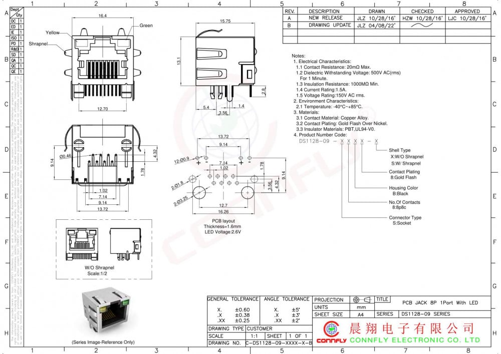 DS1128-09-S8B8S technical document preview