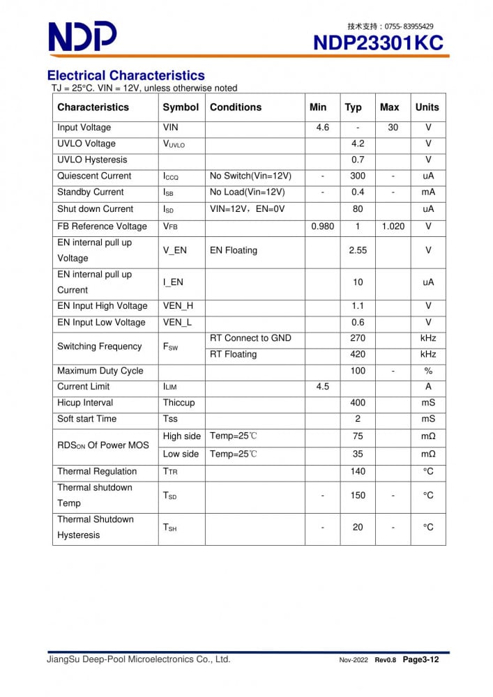 NDP23301KC datasheet page 3