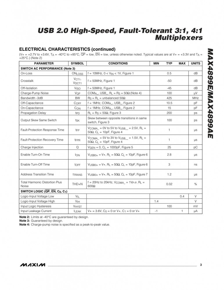 MAX4899AE datasheet page 3