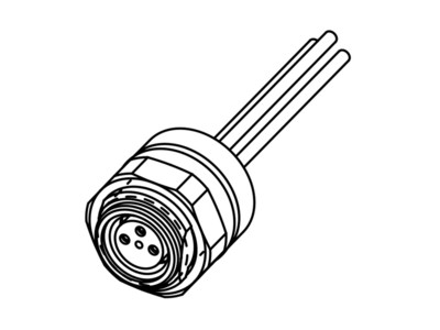 Ultra-Lock (M12) to Micro-Change (M12) In-Line Splitter, 4 Pole, 3-Female (Straight) to 4-Male (Straight), 1.0m Length, TPE Cable