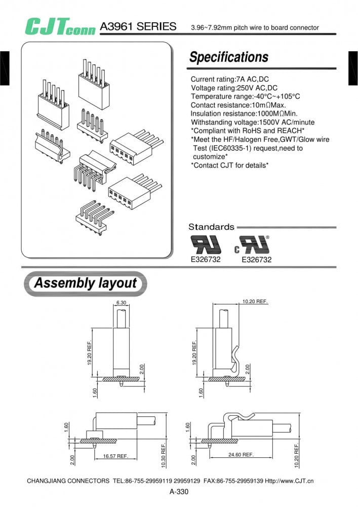 CJT A3961 series datasheet page 1