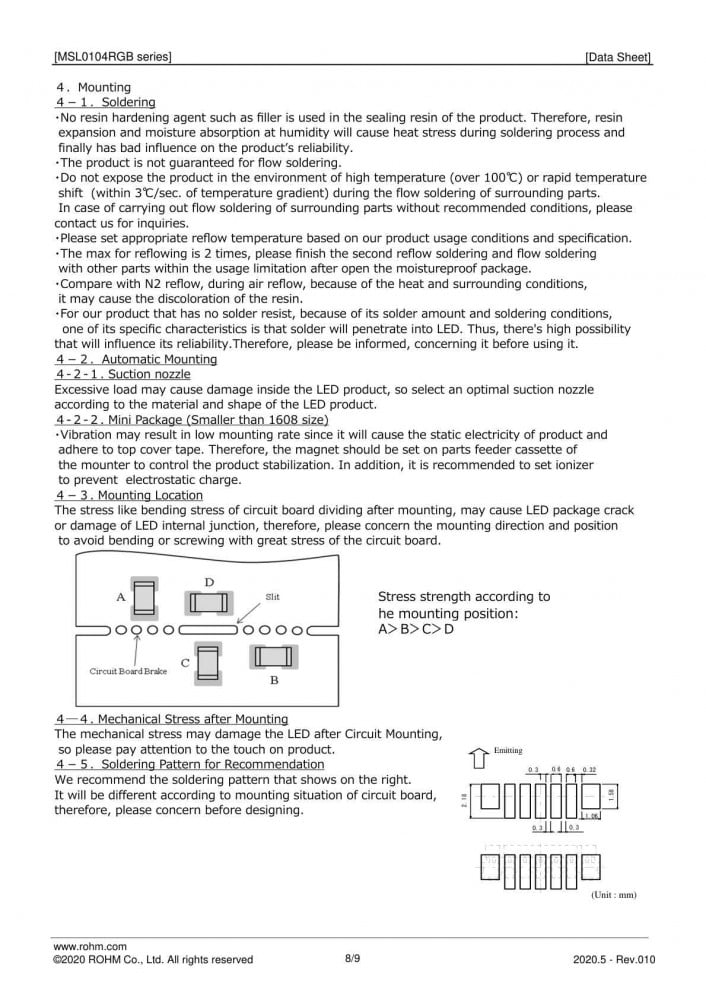 ROHM MSL0104RGBU1 datasheet page 8