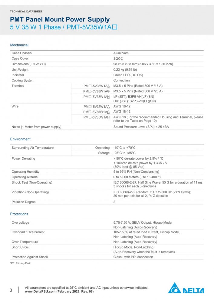 DELTA PMT datasheet page 3