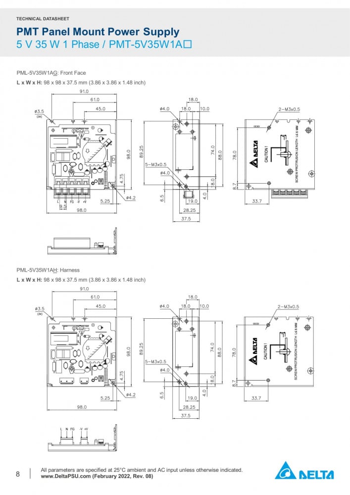 DELTA PMT datasheet page 8