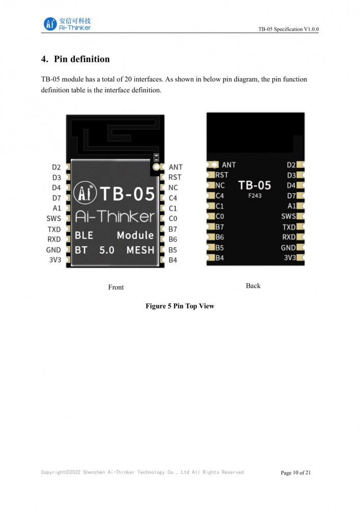 TB-05 pin definition
