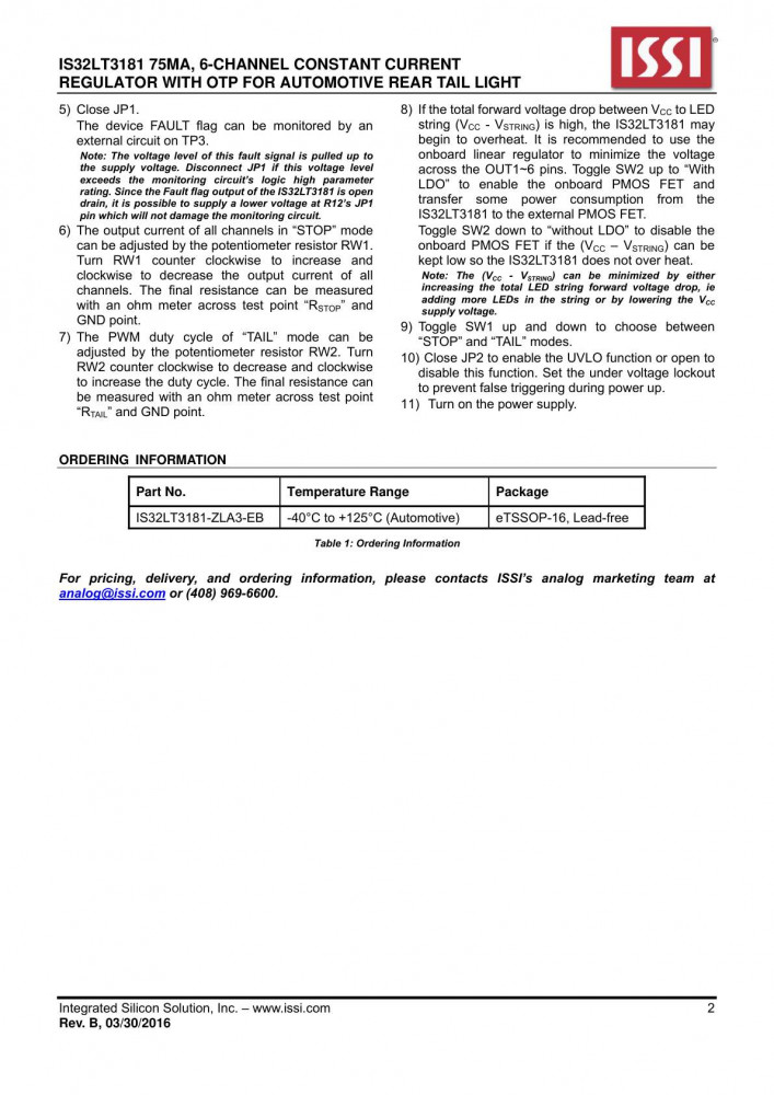 IS32LT3181 document page 2