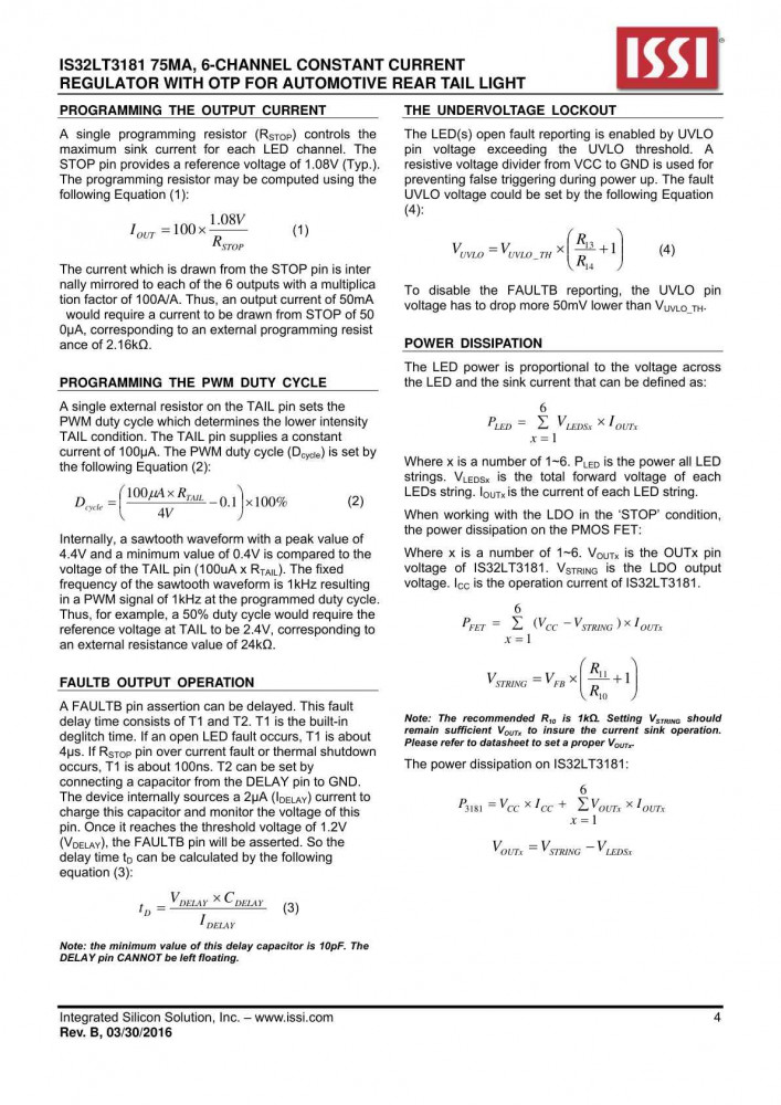 IS32LT3181 document page 4