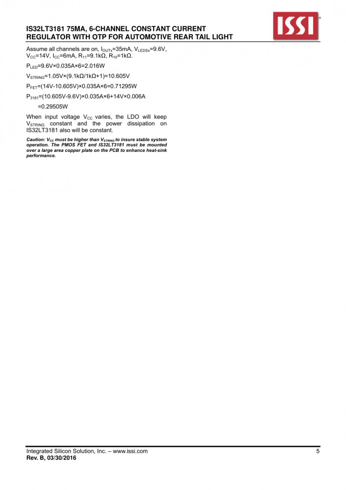 IS32LT3181 document page 5