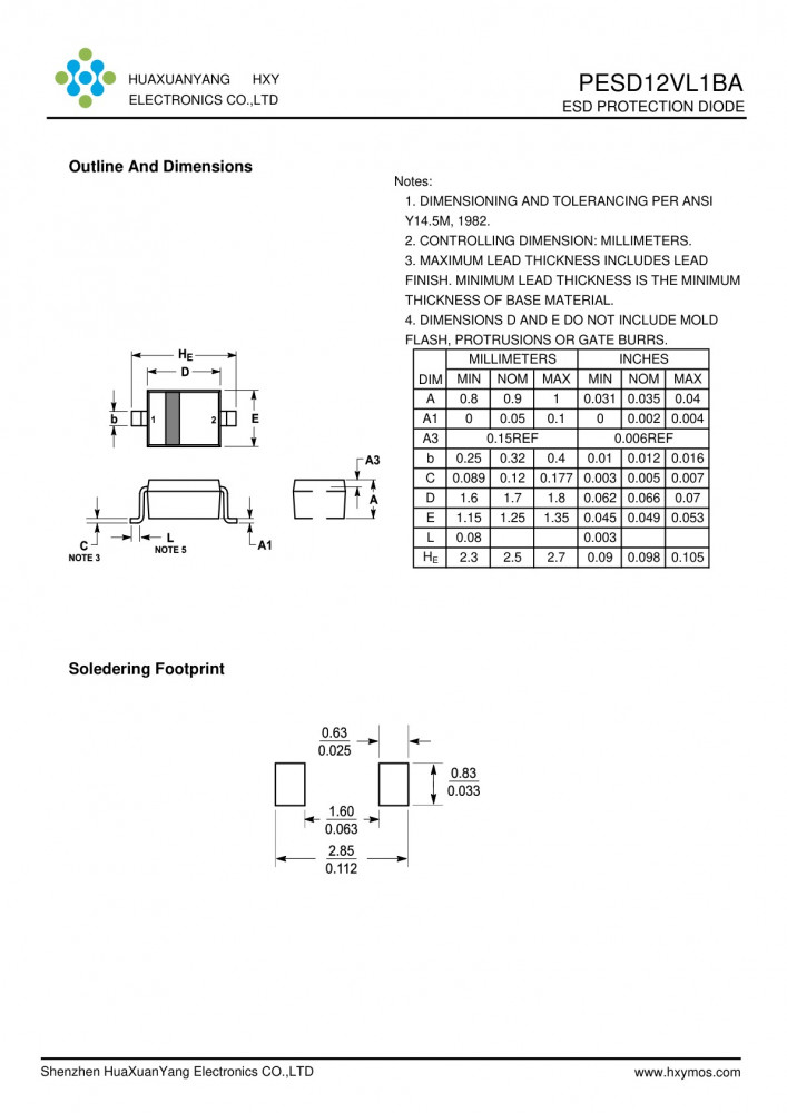 PESD12VL1BA-HXY technical document page 3