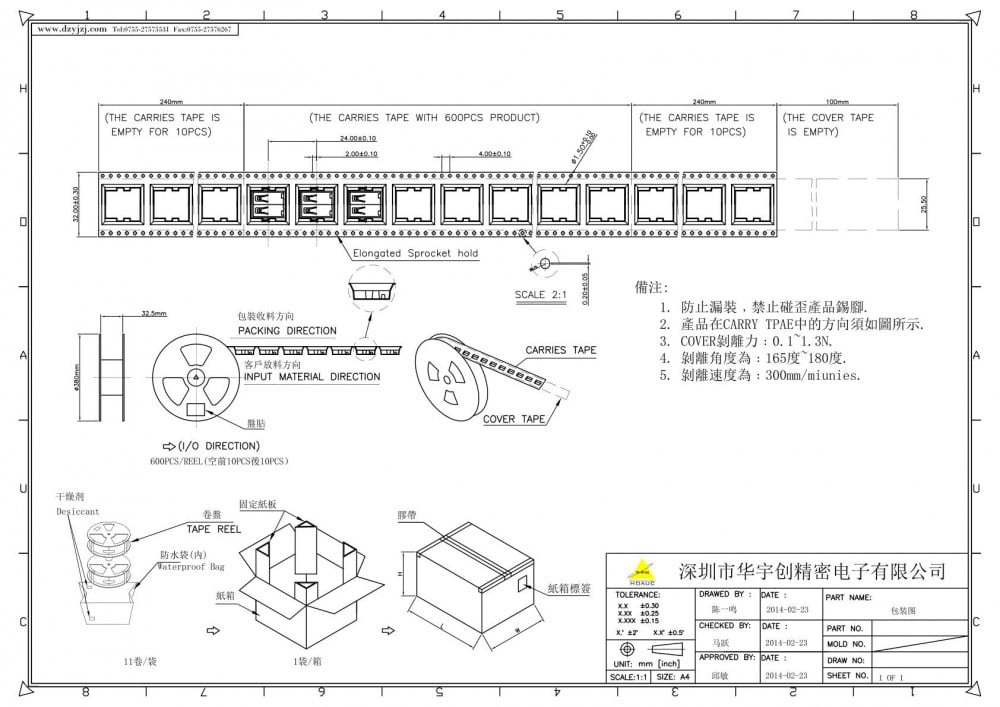 HOAUC HYCW354-USBA04-166B technical drawing page 2