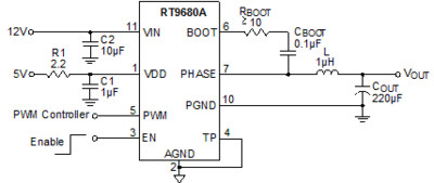 RT9624A - Single Phase Synchronous Rectified Buck MOSFET Driver