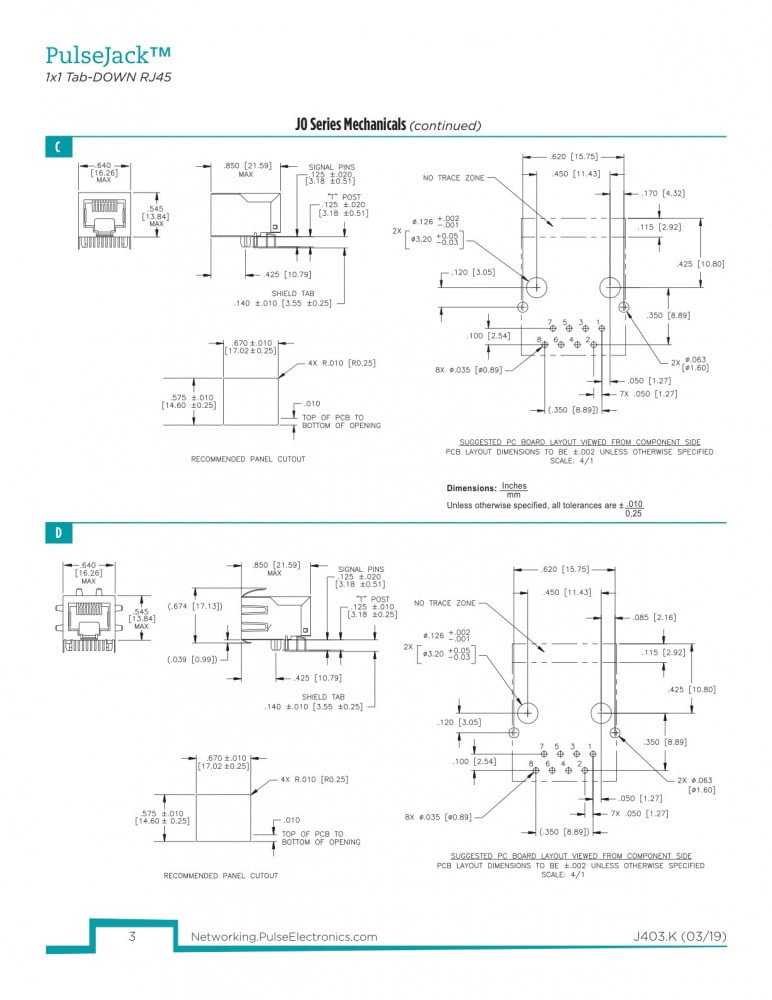 PULSE JO Series datasheet page 3