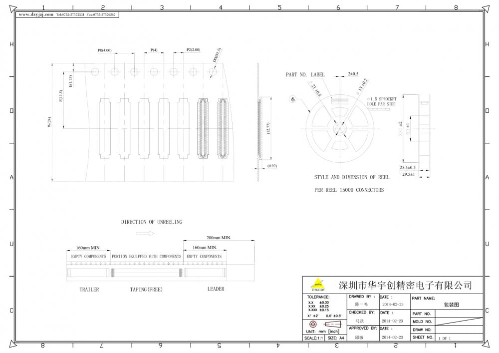 HOAUC HYCW61M-BTB2X30-049B technical drawing page 2