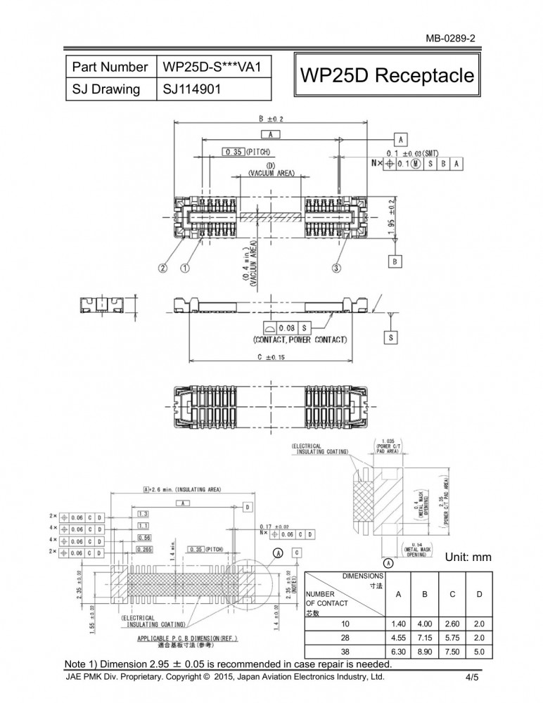 WP25D Series document page 4