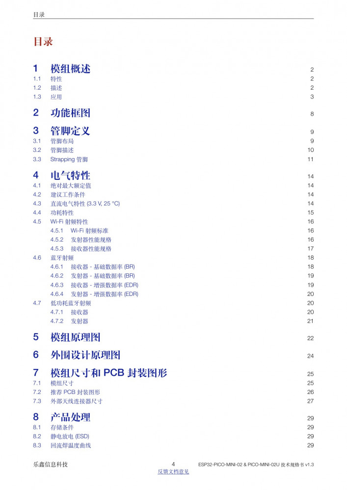 ESP32-PICO-MINI-02U technical document page 4
