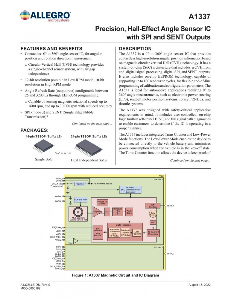 A1337 datasheet page 1
