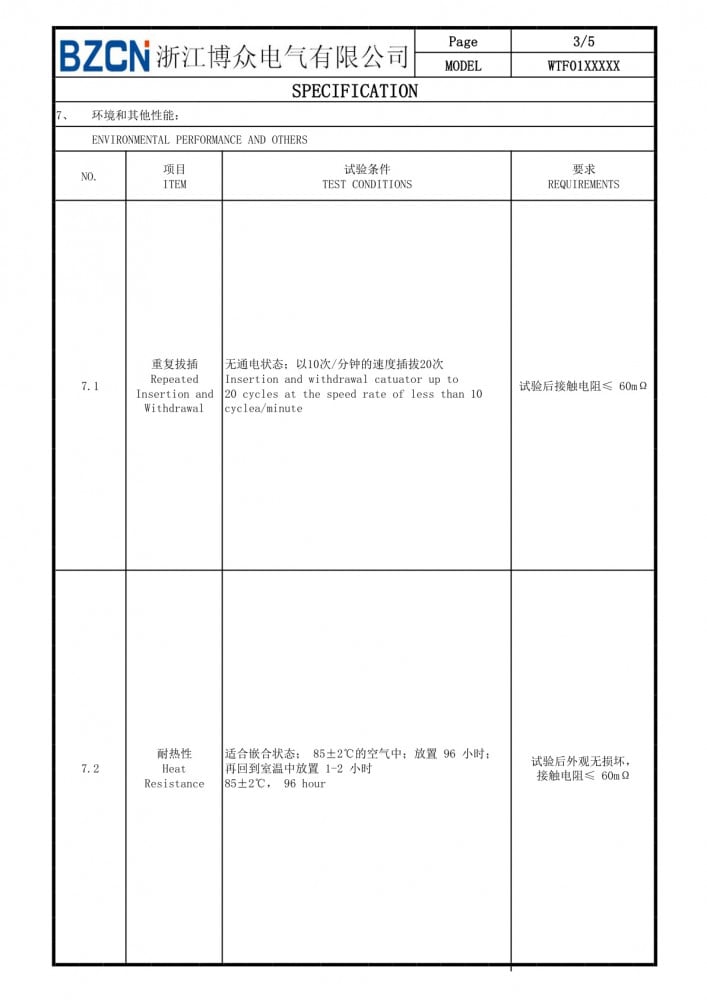 WTF02A03BB specification page 5