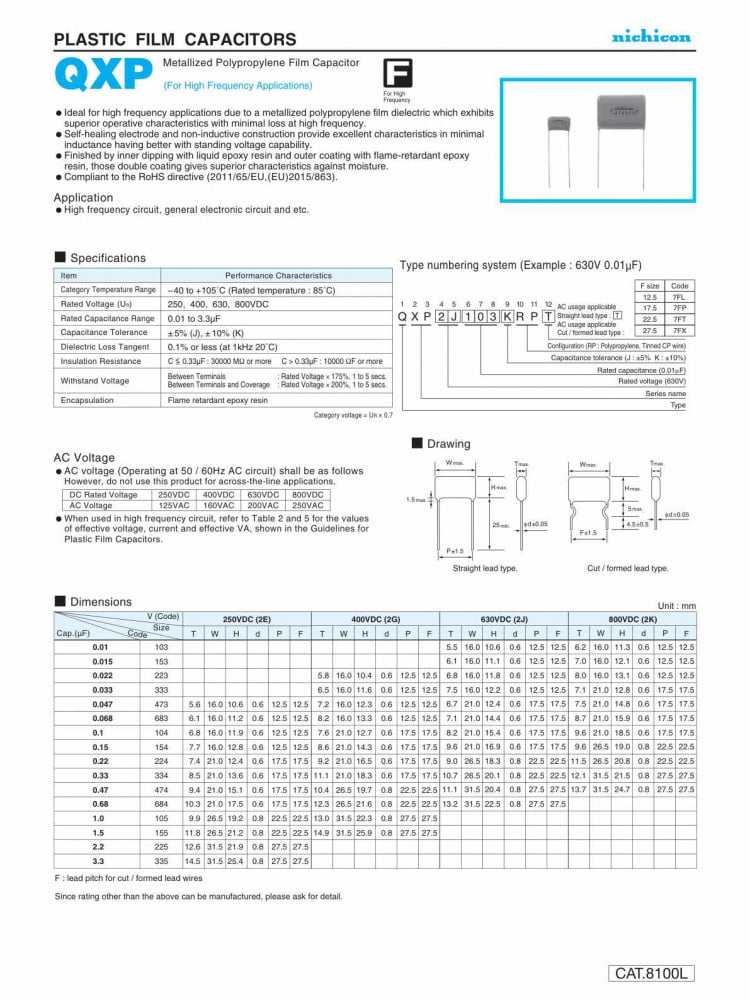 Nichicon QXK datasheet page 3