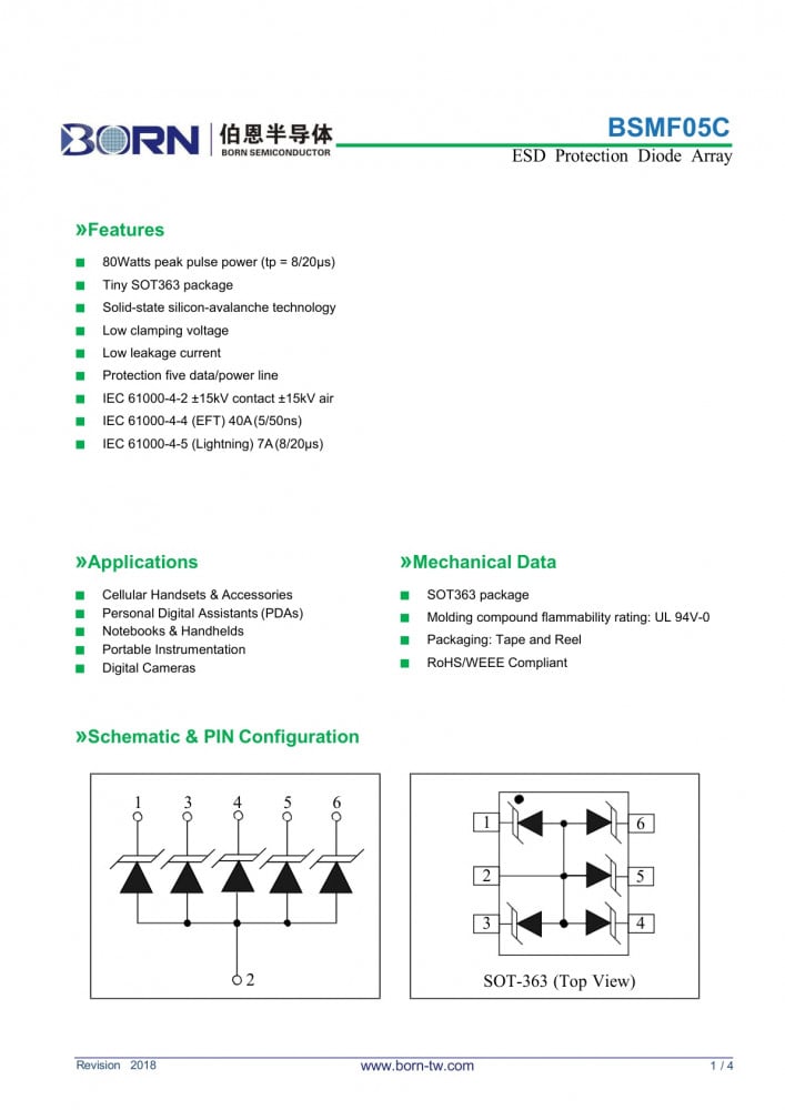 BSMF05C datasheet page 1