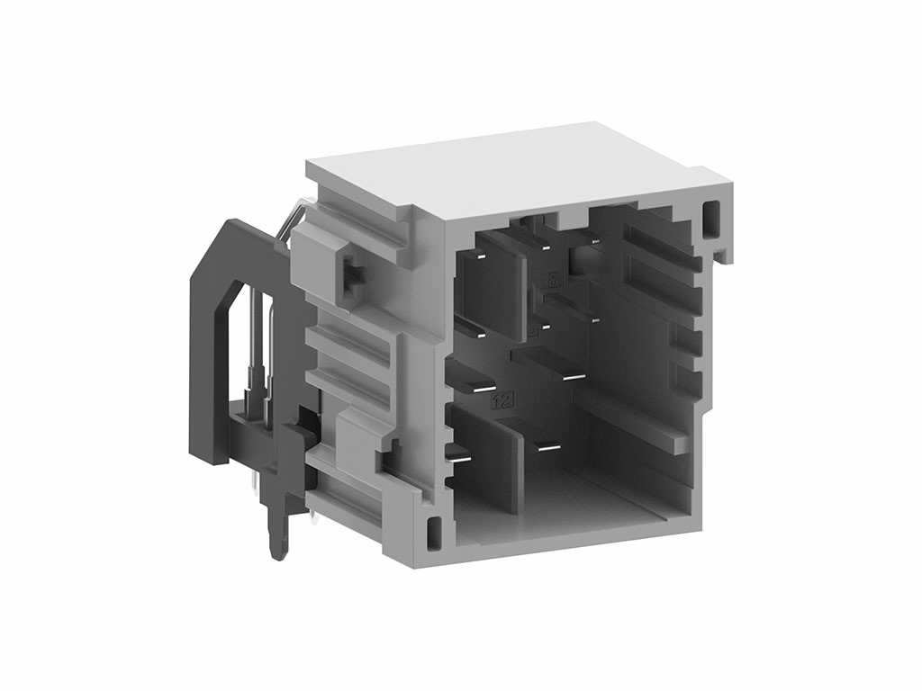 stAK50h Right-Angle Hybrid Header, 23 Circuits, Key 3, Gray, Tube