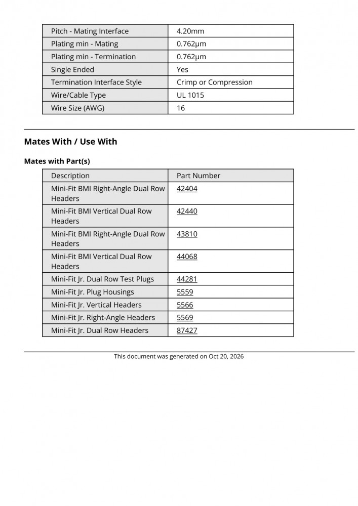 Technical document page 3 for MOLEX 2153262103