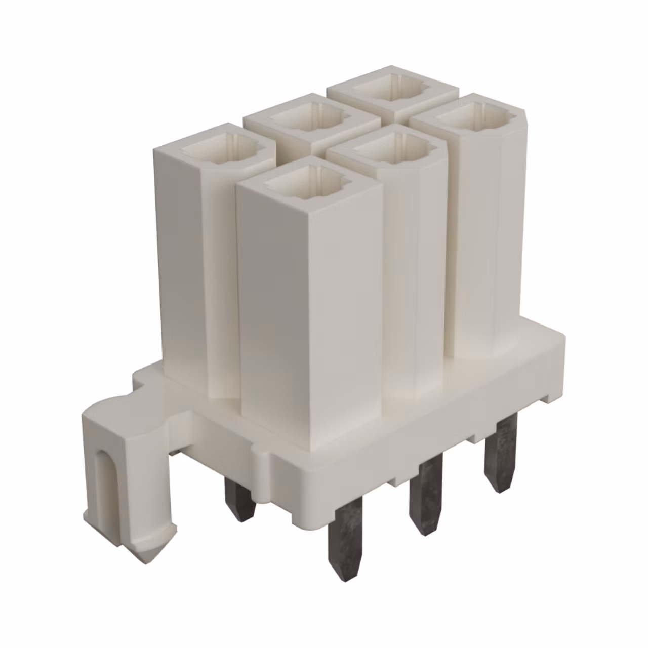 Mini-Fit HCS Receptacle Header, 4.20mm Pitch, Dual Row, Vertical, Blind Mating, with Snap-in Plastic Pegs, 6 Circuits for sale