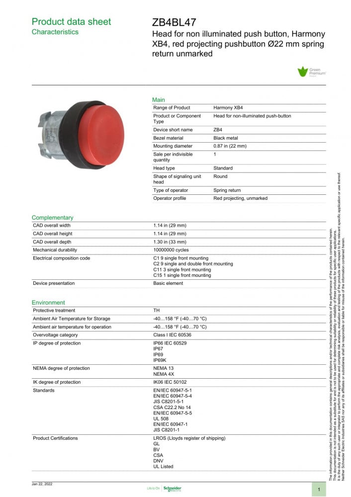 ZB4BL47 technical document page 1