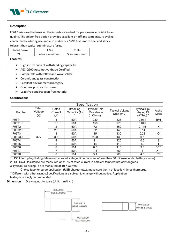 F06T7 datasheet page 2