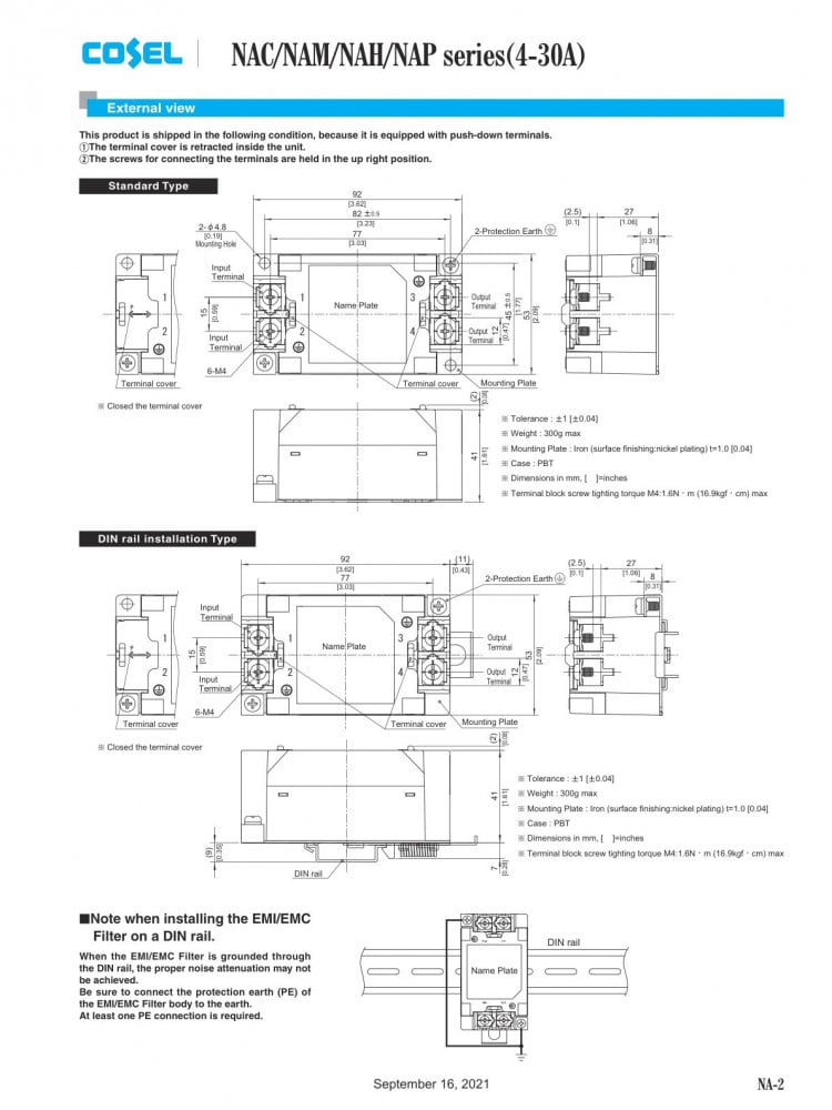 Cosel NAM series datasheet page 2