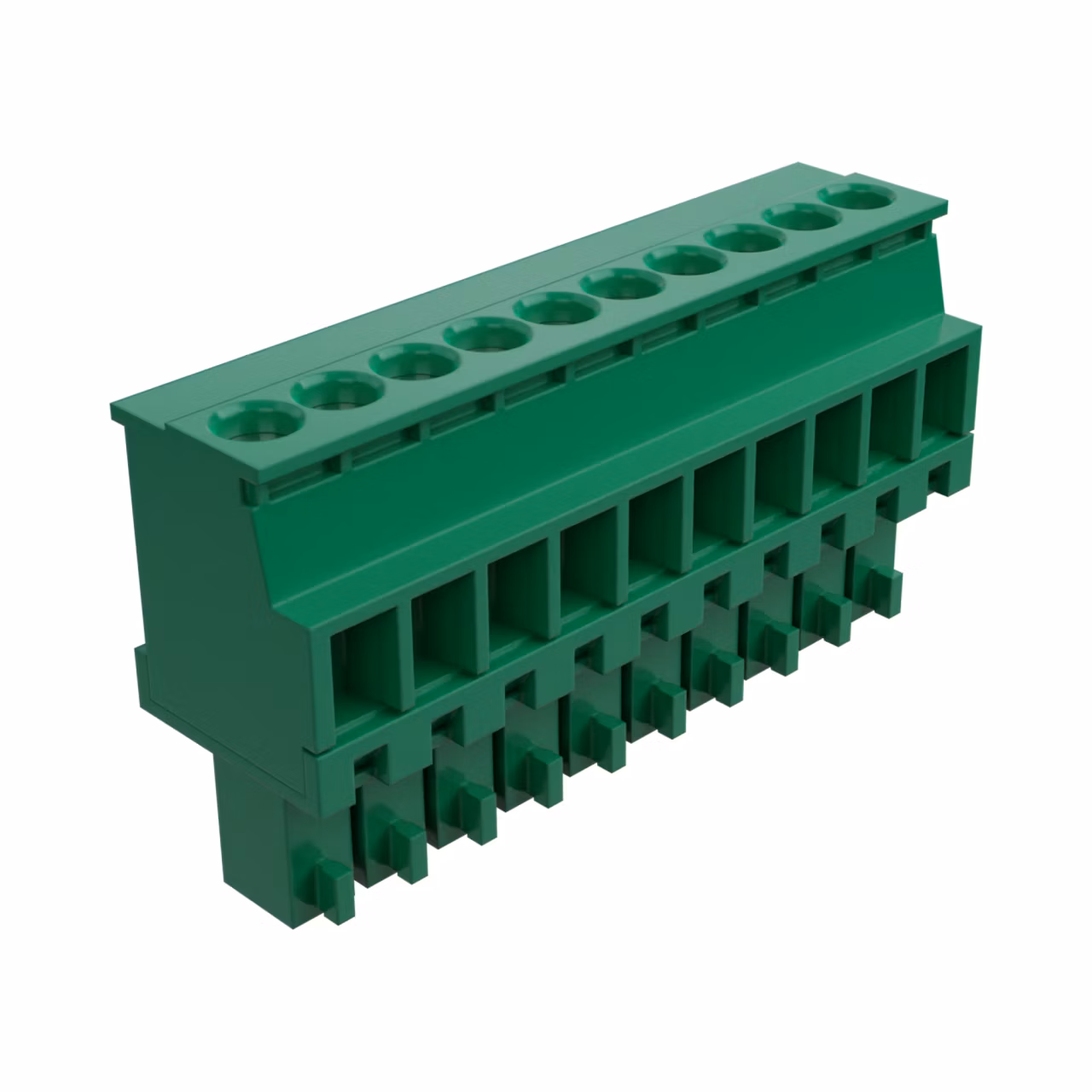 3.50mm Pitch Eurostyle Vertical Plug, with Standard Imprinting, Front Wire Entry, Green Housing, Gold (Au) Plated, 10 Circuits for sale