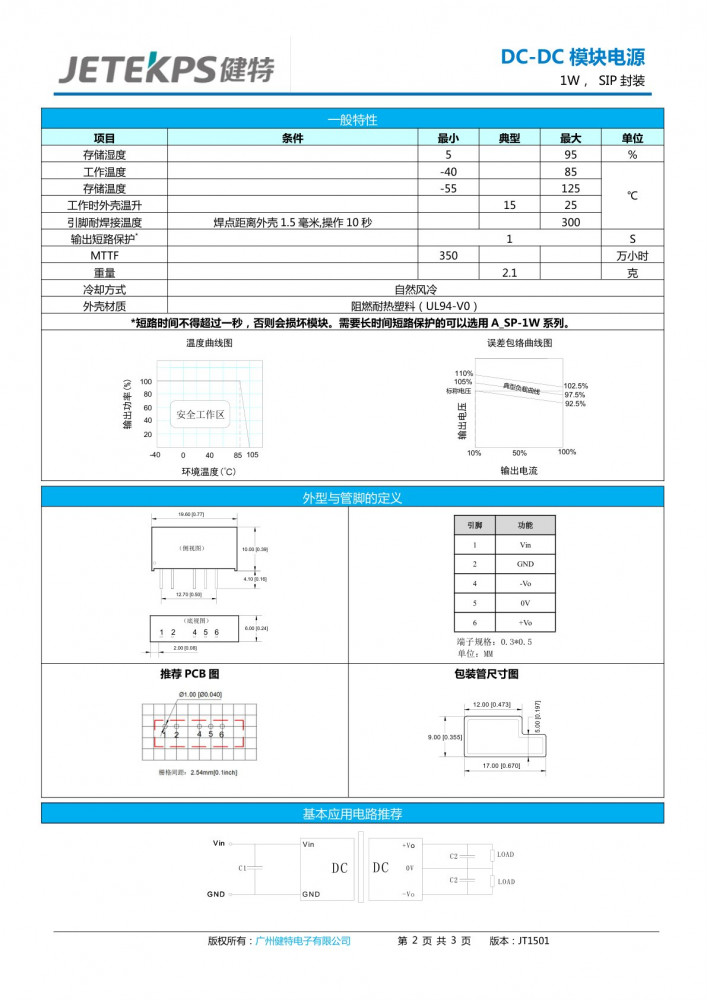 A1212S-1W datasheet page 2