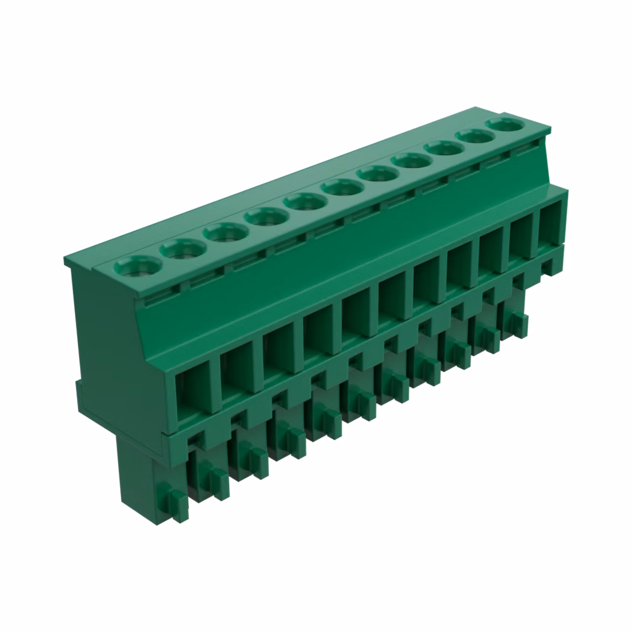 3.81mm Pitch Eurostyle Vertical Plug, with Reverse Imprinting, Front Wire Entry, Green Housing, Gold (Au) Plated, 11 Circuits for sale