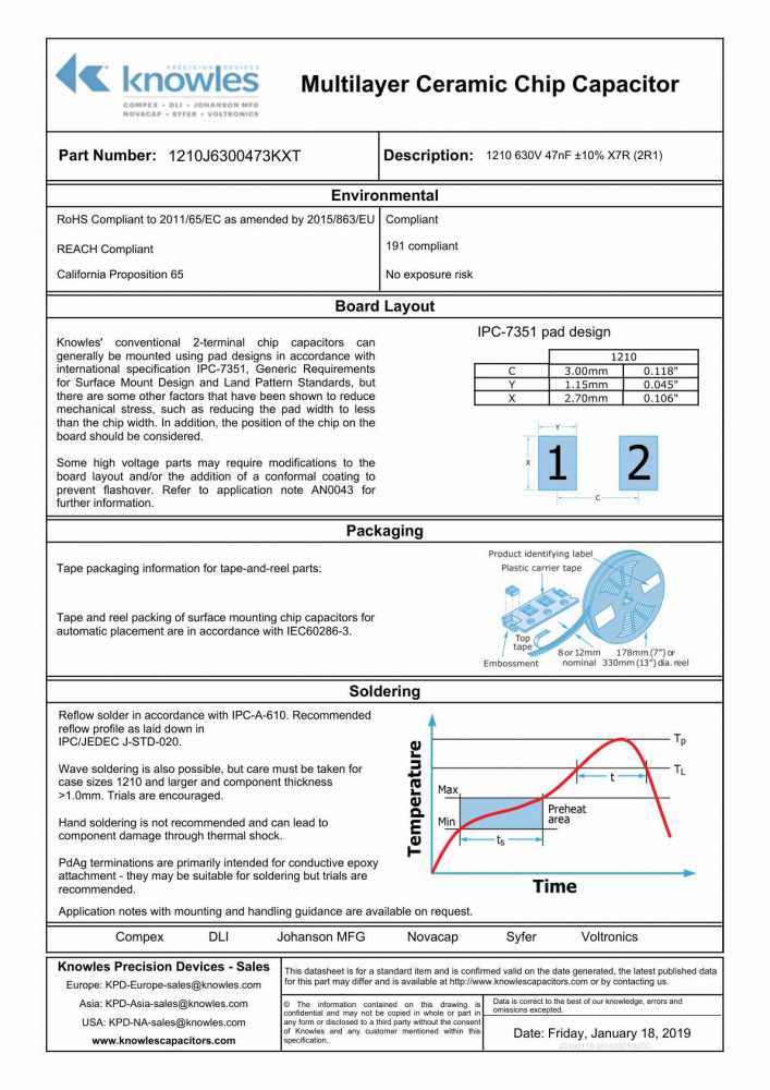 Knowles 1210J6300473KXT datasheet page 2