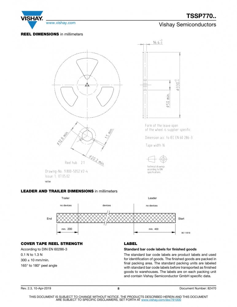 TSSP77038TR datasheet page 8