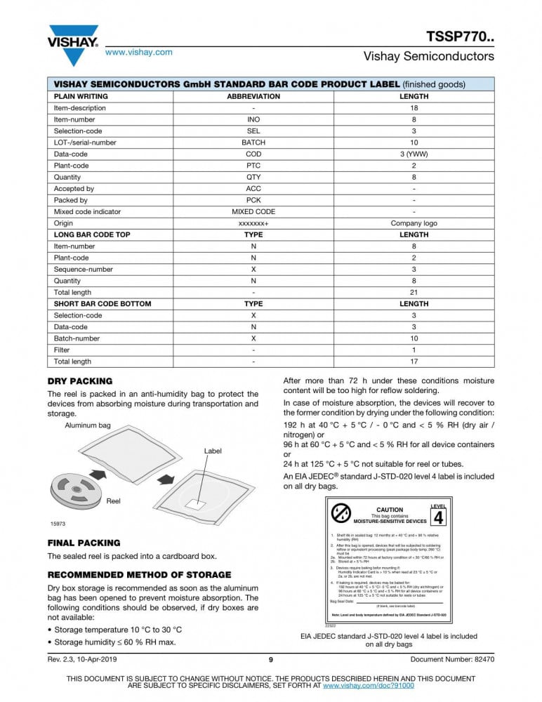 TSSP77038TR datasheet page 9