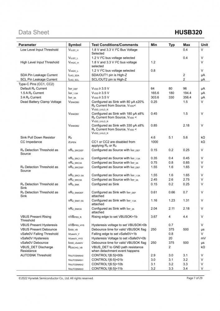 HUSB320 datasheet page 7