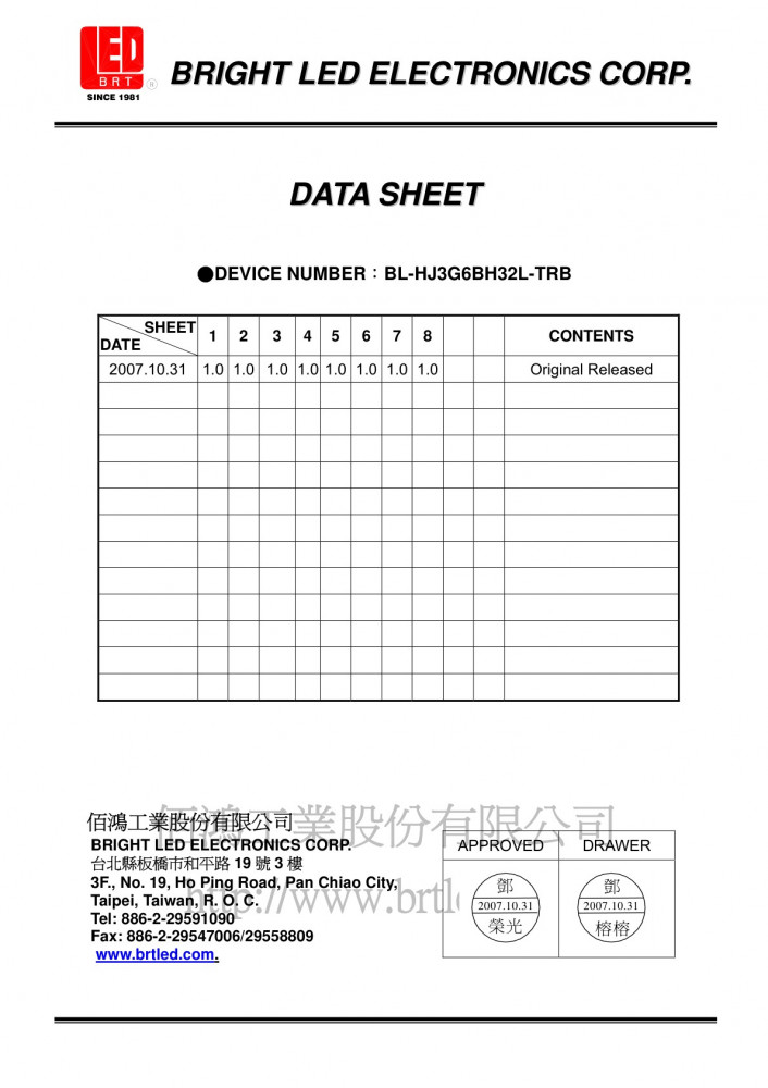 BL-HJ3G6BH32L-TRB datasheet page 1