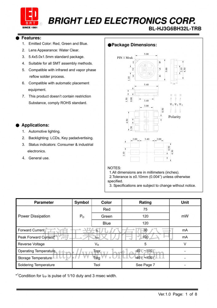 BL-HJ3G6BH32L-TRB datasheet page 2