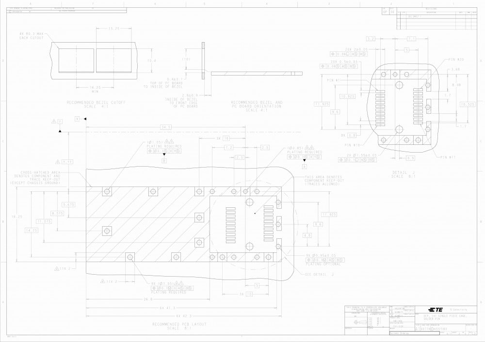 TE Connectivity drawing sheet 2 for 2227303-3